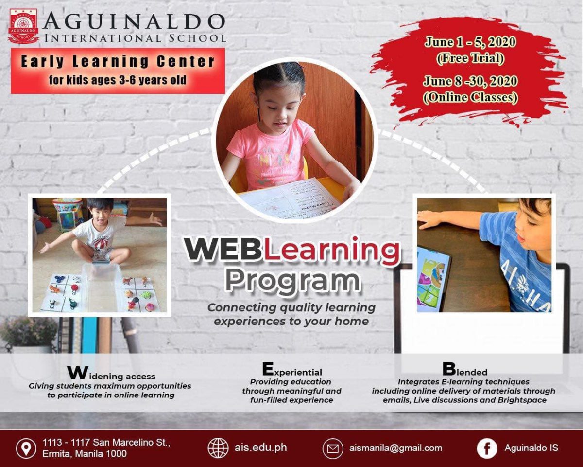 Online Summer Classes for June 2020 - Aguinaldo International School ...